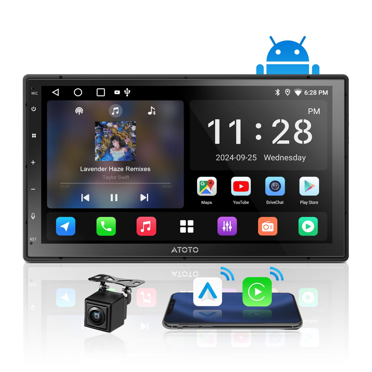 ATOTO A5L 7" Touchscreen Double Din Car Stereo with Backup Camera