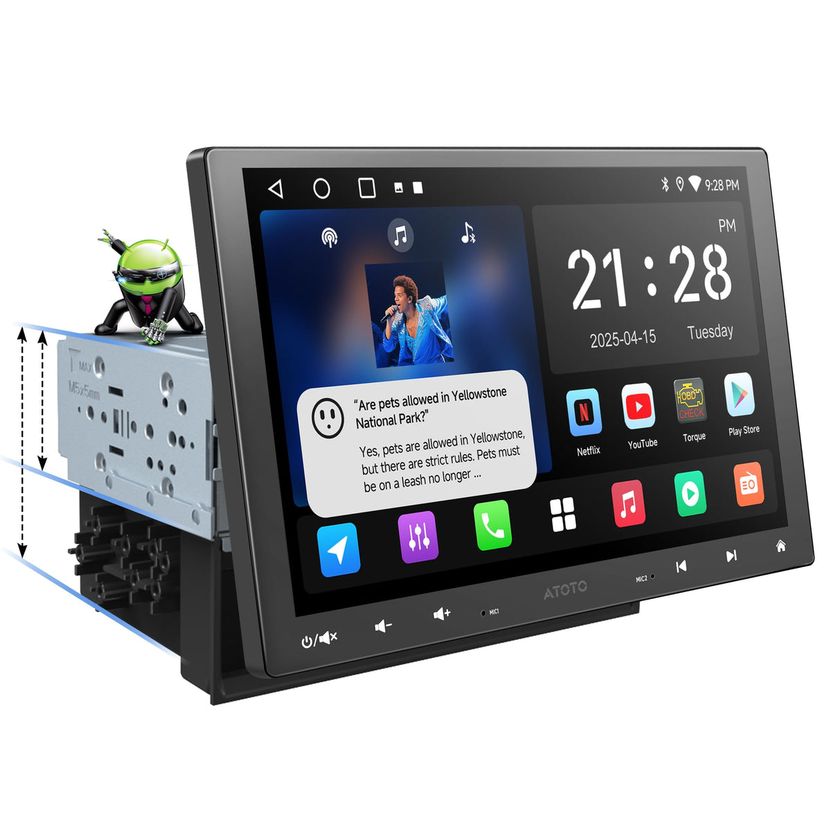 ATOTO A5L 10" Double Din & Single Din Head Unit with CarPlay, DSP