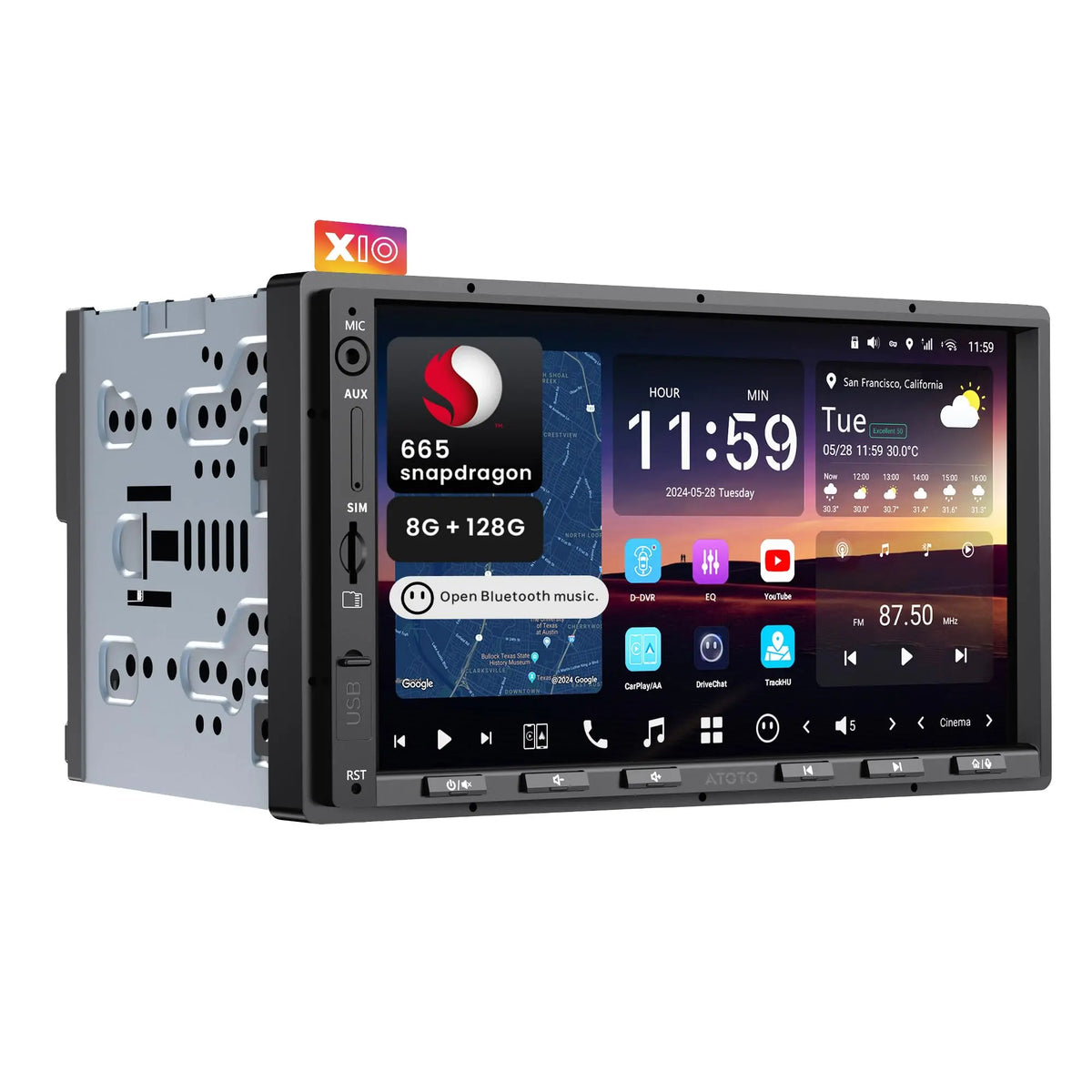 ATOTO X10 7" Double Din Car Stereo, QLED Touchscreen GPS Navigation