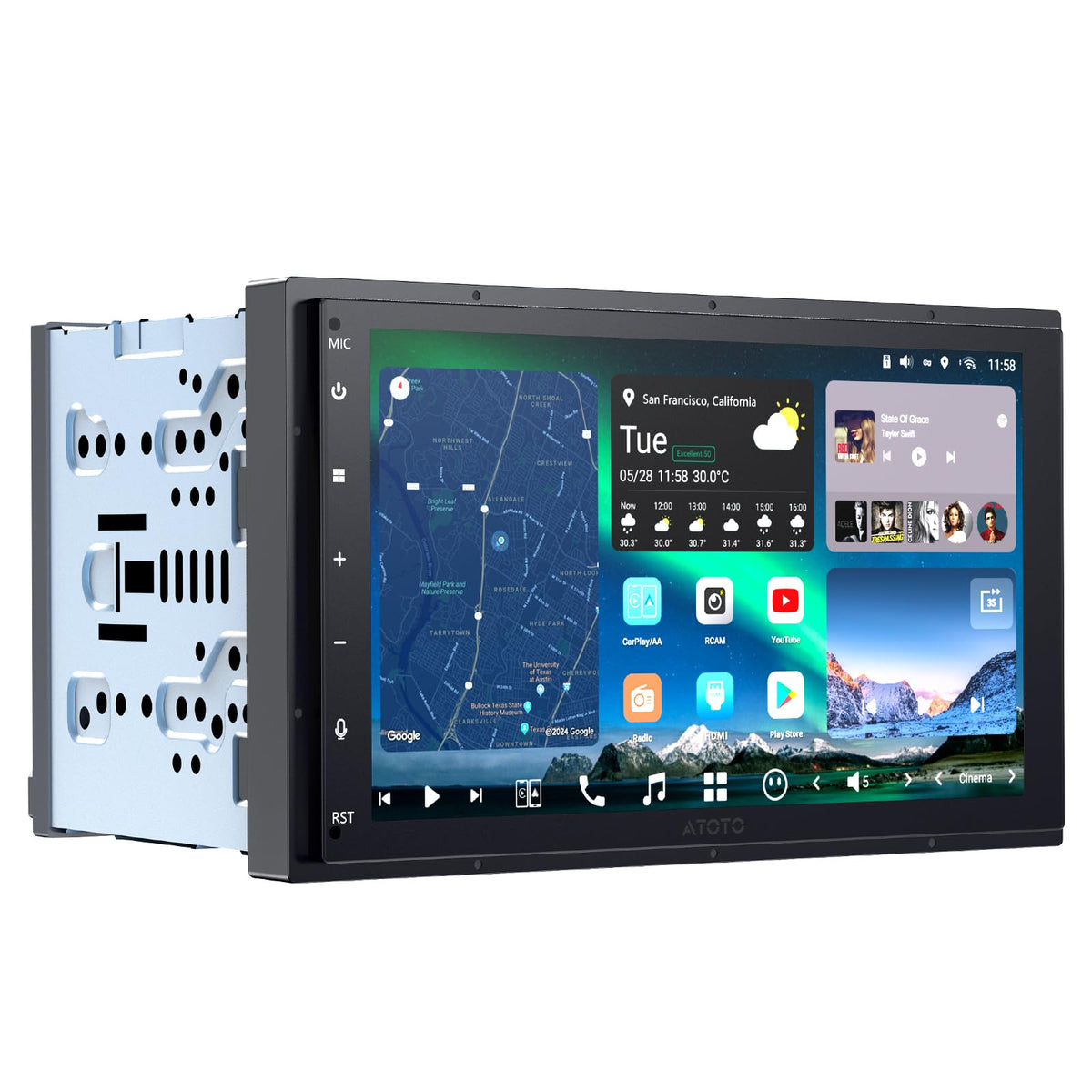 ATOTOZONE 7inch AI Android Double Din Car Stereo, 8G+128G, 4G LTE, Wir