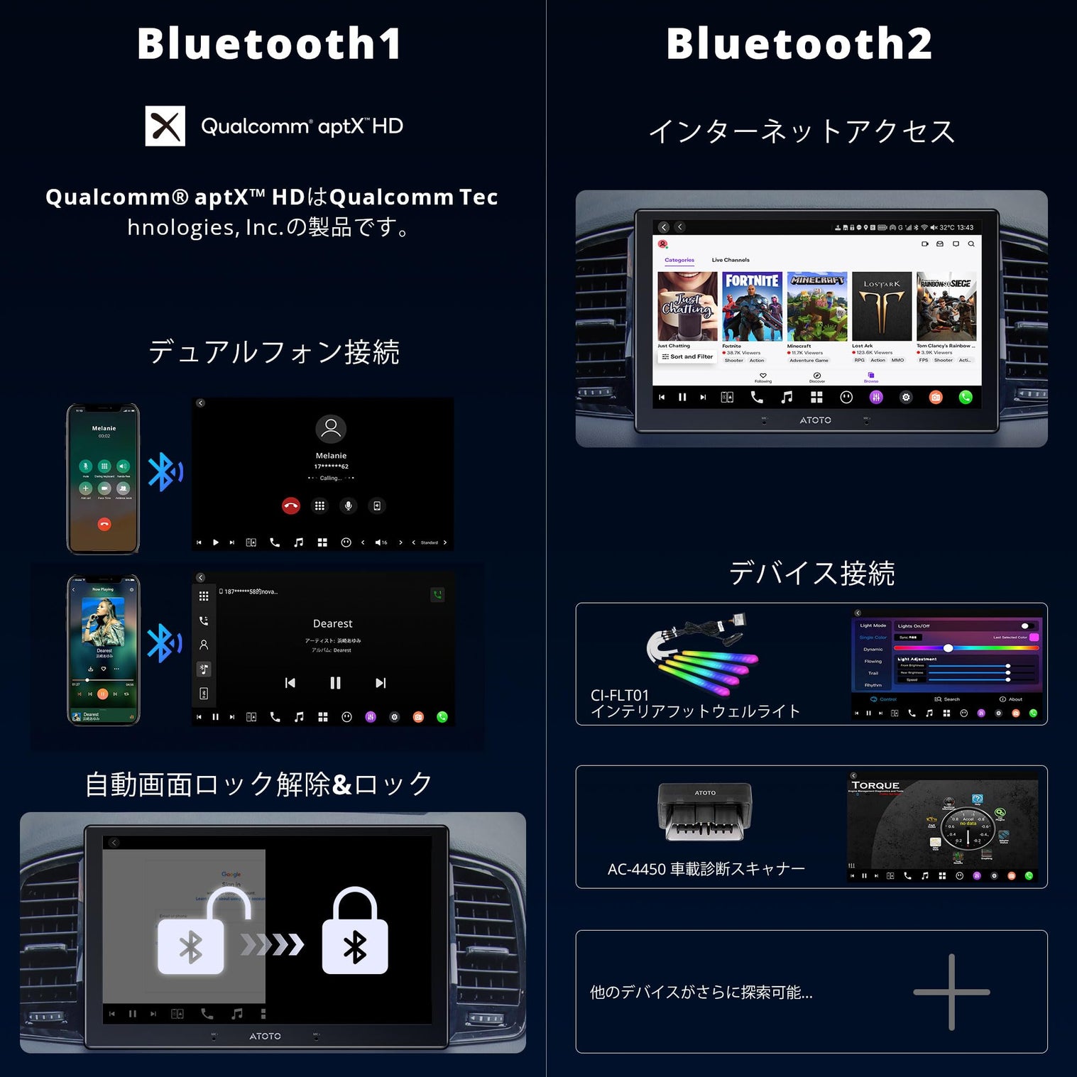 ATOTO X10 10型1DINディスプレイオーディオ｜AIナビ＆36段EQ搭載